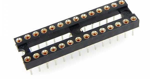 28 Pin Narrow Machine tooled IC Socket (Round IC Base)