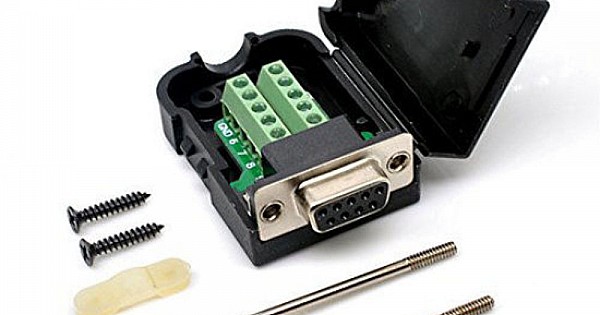 DB9 Screw Terminals To Female RS232 With Shell